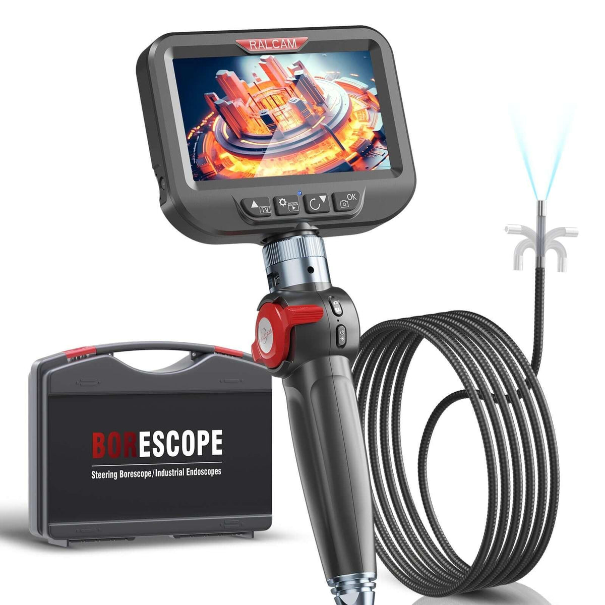 RALCAM 2-Way Articulating Engine Borescope | 4.3” HD Inspection Camera ...